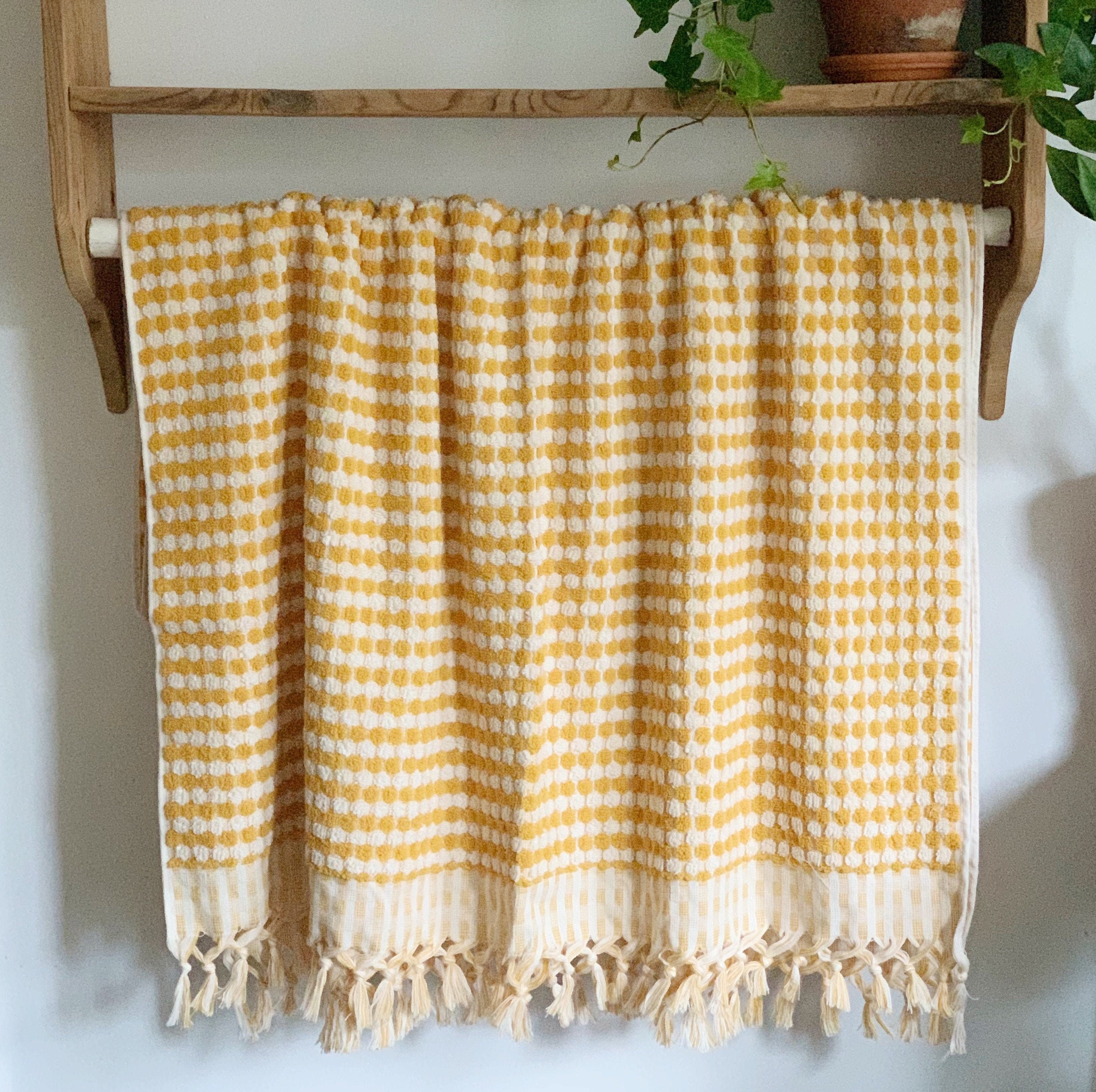 Mustard Bath Towel, Turkish Towel, Cotton Towel, Hand Loomed, Organic ...