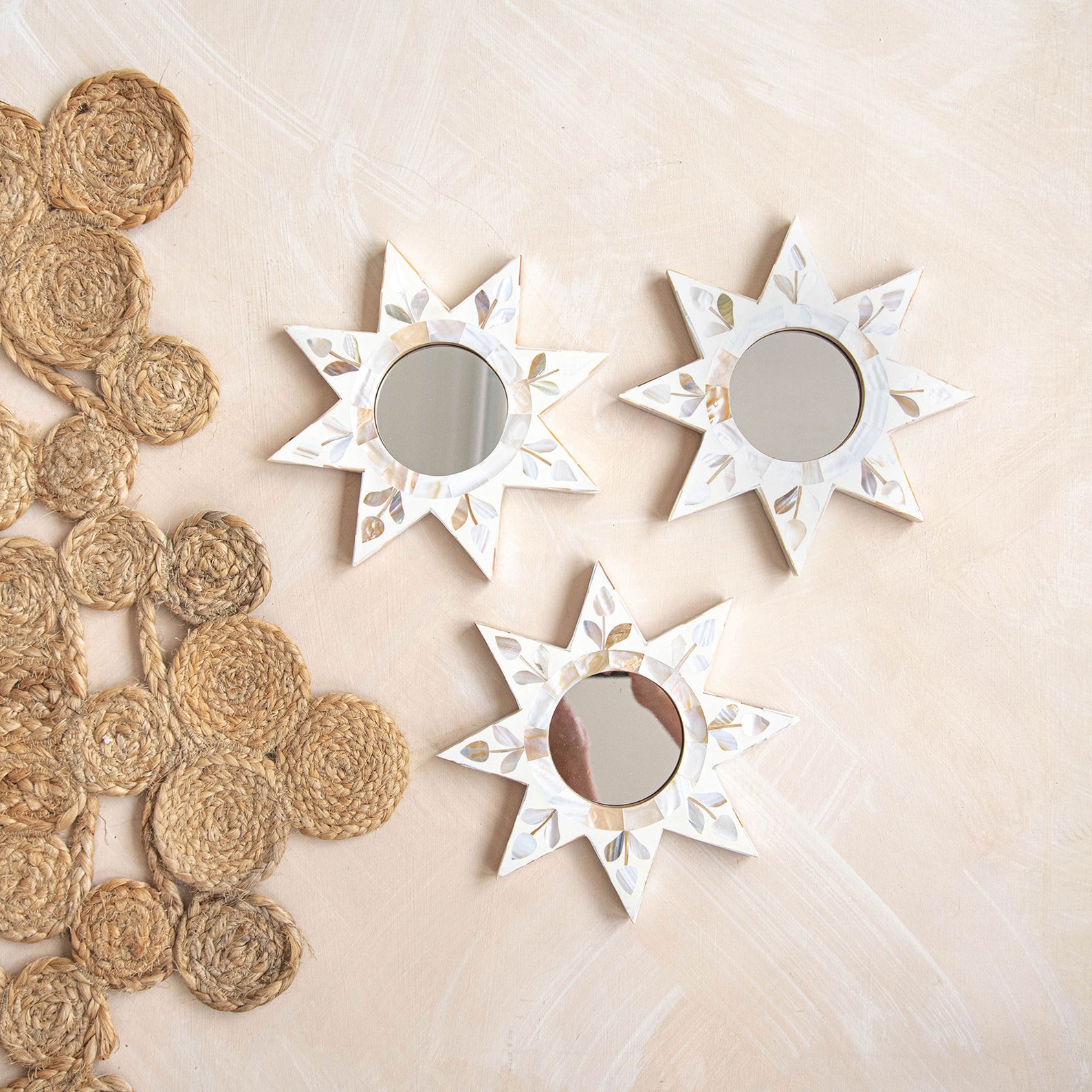 Mother of Pearl Star Mirror / Sunburst Mirror / Celestial | Etsy