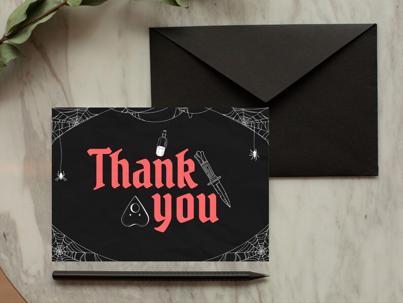 Gothic Editable Thank You Card | Small Business Package Insert | Spooky ...