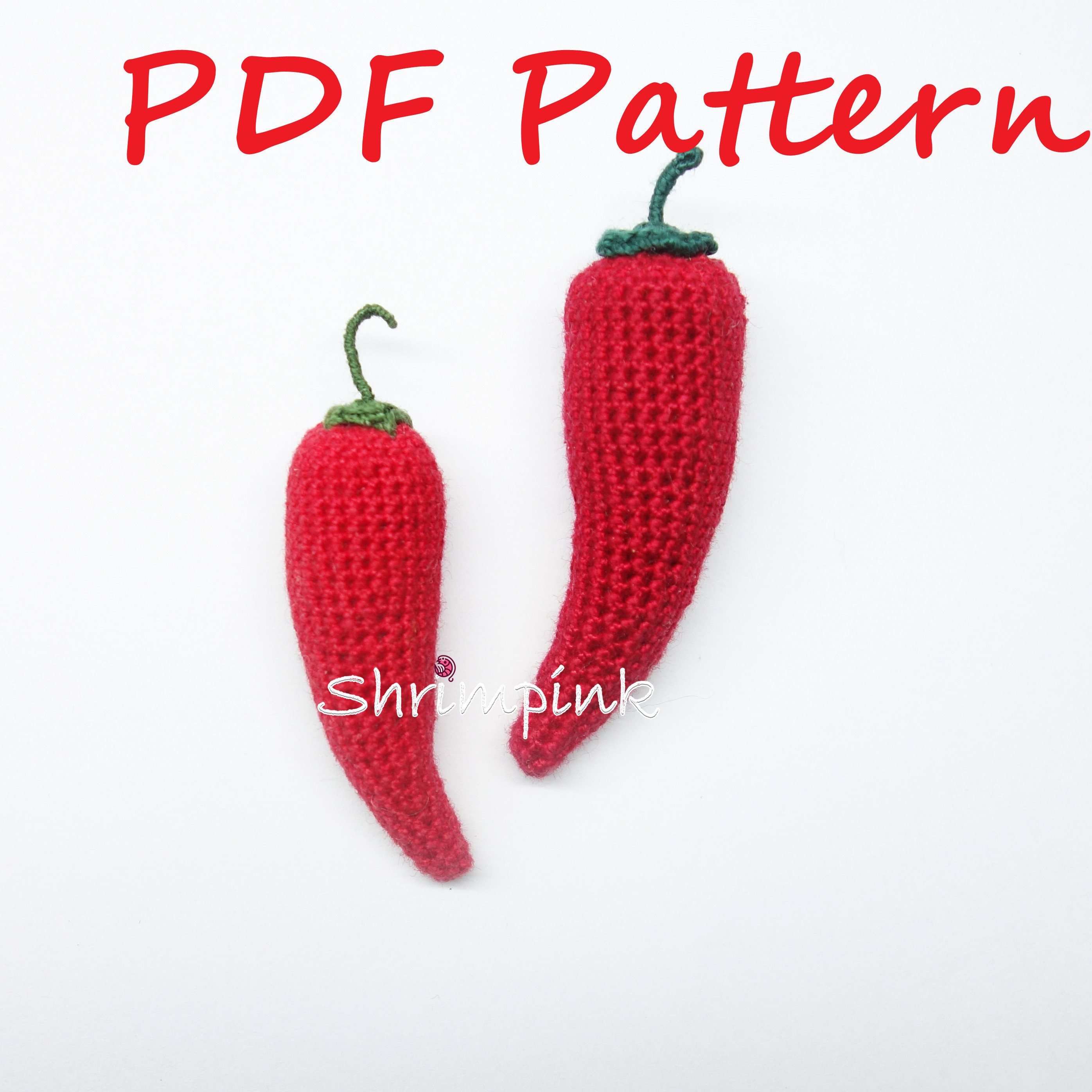 Chili Pepper Crochet PDF Instant Download Pattern Cute Realistic ...