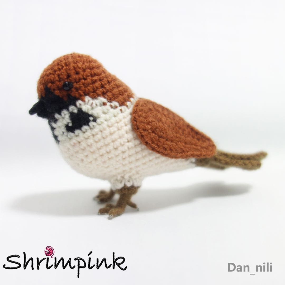 Sparrow Bird and Log Crochet PDF Instant Download Pattern Cute - Etsy