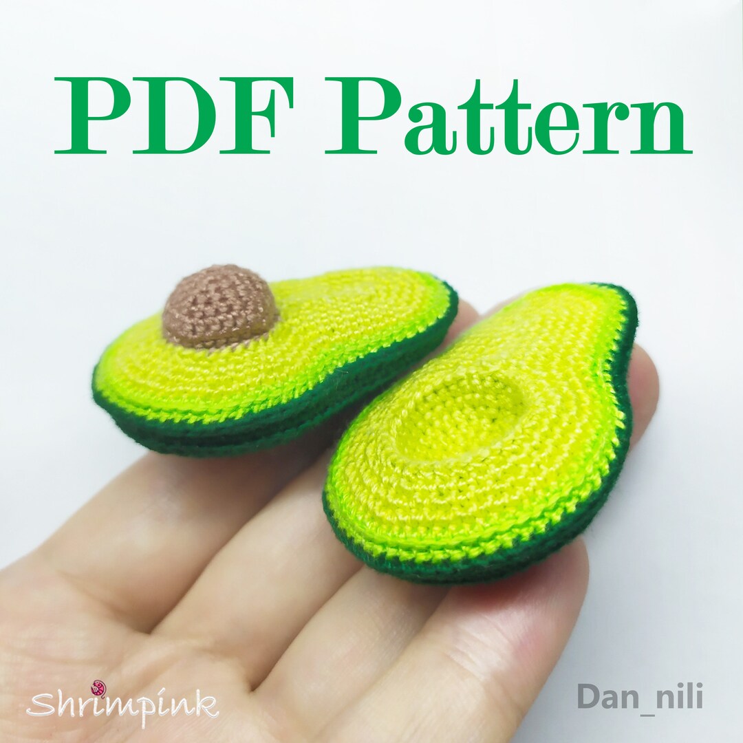 Avocado Crochet Pattern Instant Download Crochet Vegetables Realistic ...