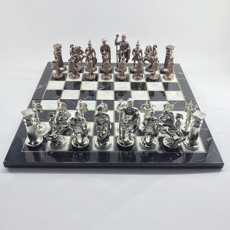 Rome Figures Historical Handmade Metal Chess Pieces Big Size King 4 ...