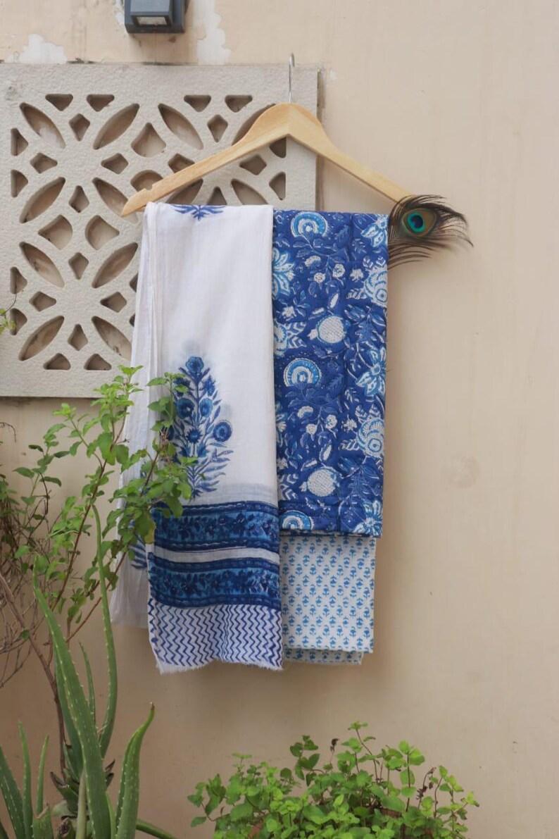 Cotton Suit, Hand Block Print, Block Printed Suit, Sanganeri Print Suit ...