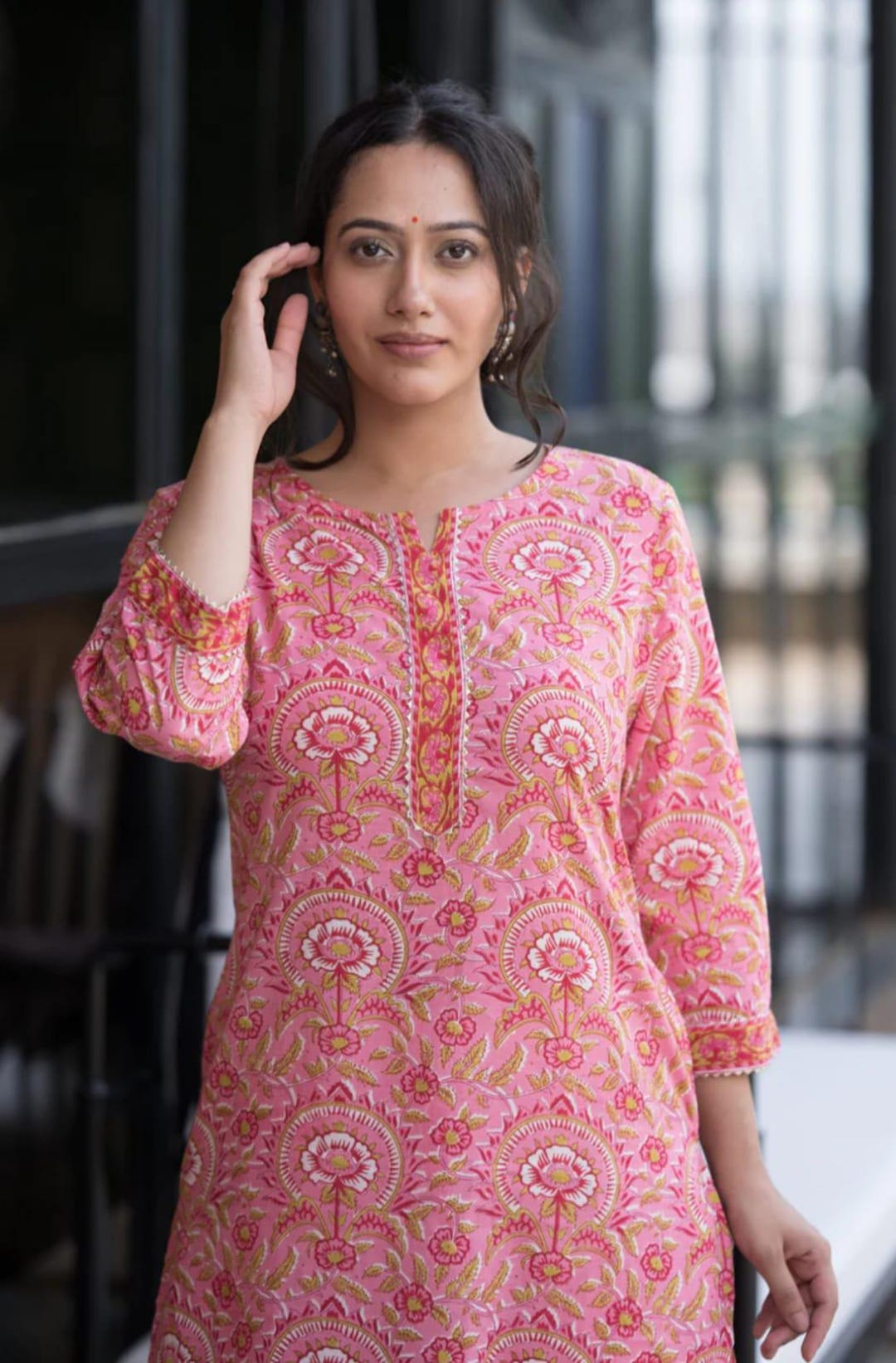 Cotton Kurta, Hand Block Print, Block Printed Kurti, Sanganeri Print ...