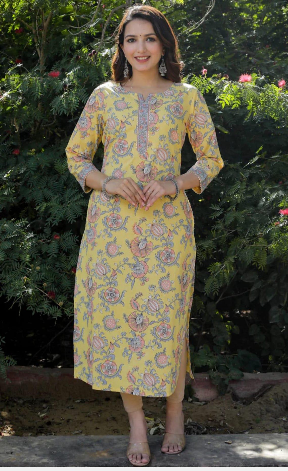 Cotton Kurta, Hand Block Print, Block Printed Kurti, Sanganeri Print ...