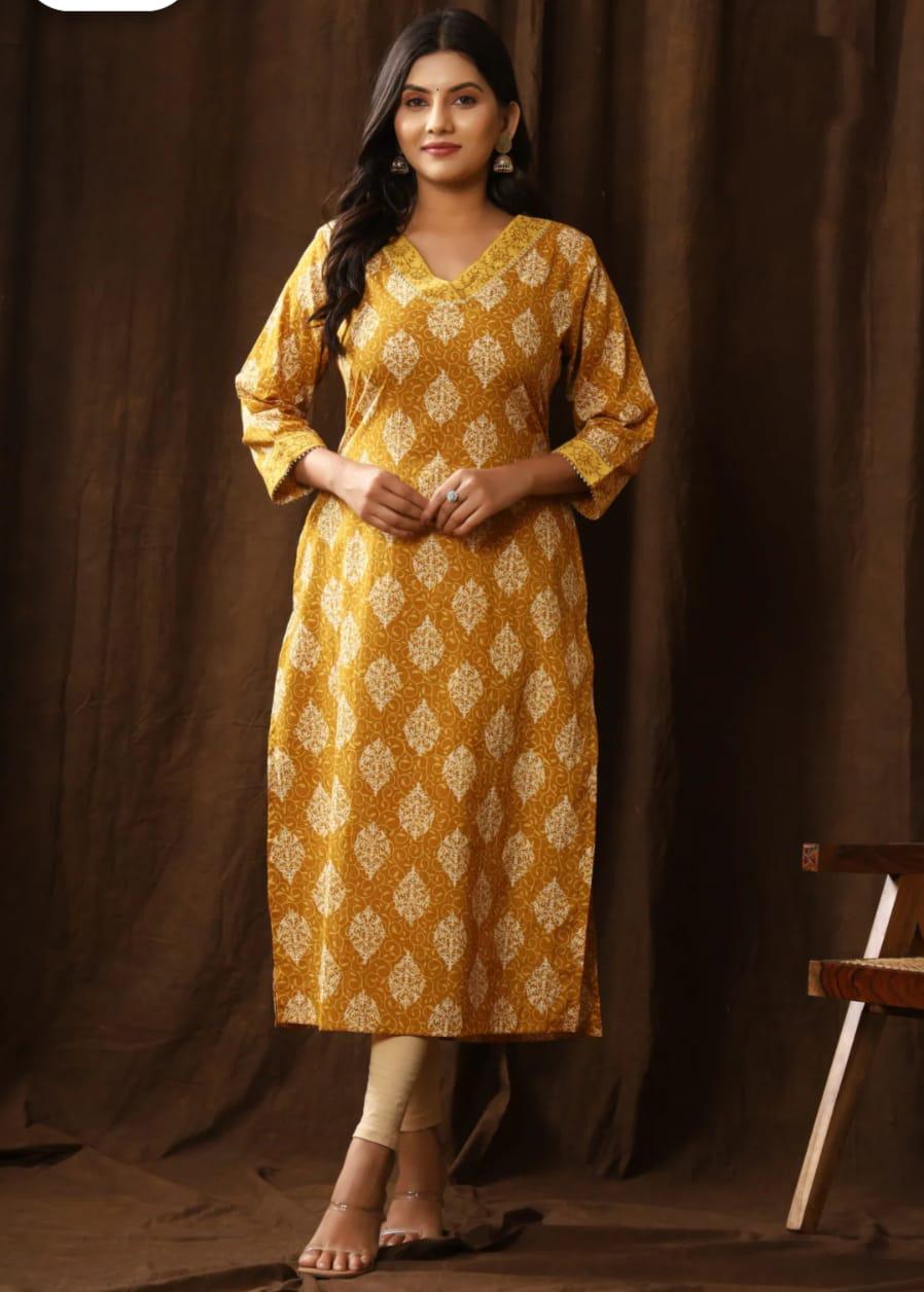 Cotton Kurta, Hand Block Print, Block Printed Kurti, Ethnic Print Kurta ...