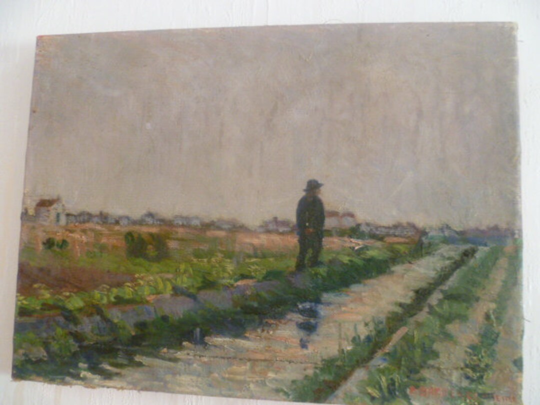 Bamberger F. " Walkers in Front of a Stream in the Background ...
