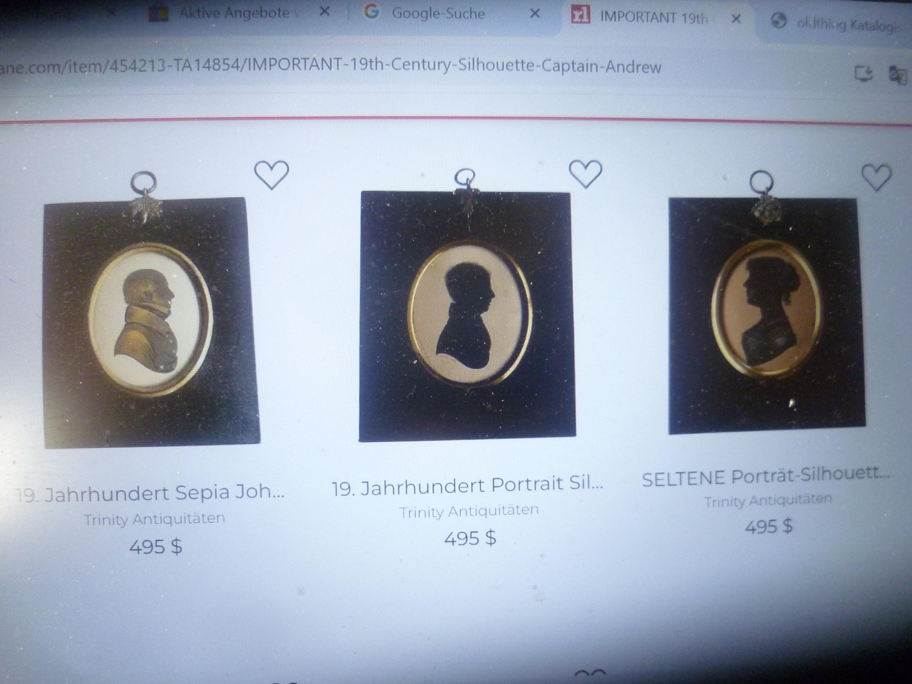 "regency Lady" English Silhouette Circa 1810-1830. Attributed to Field ...