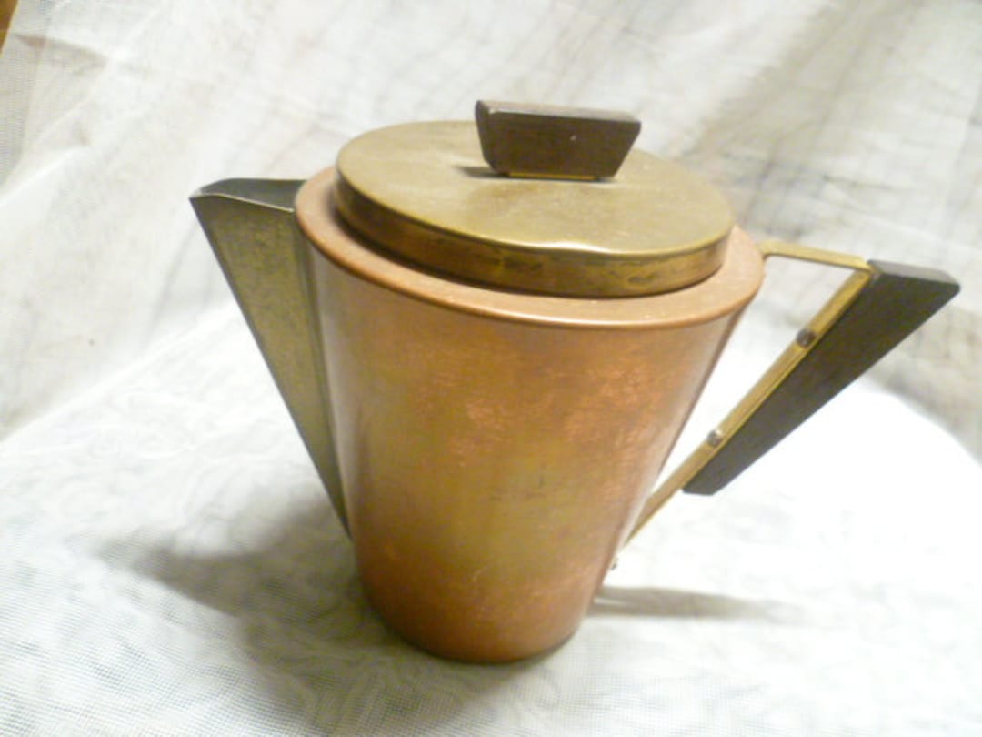Wagner Esslingen Cocoa Teapot Copper Brass Mahogany Handle 40/ 50s MID ...