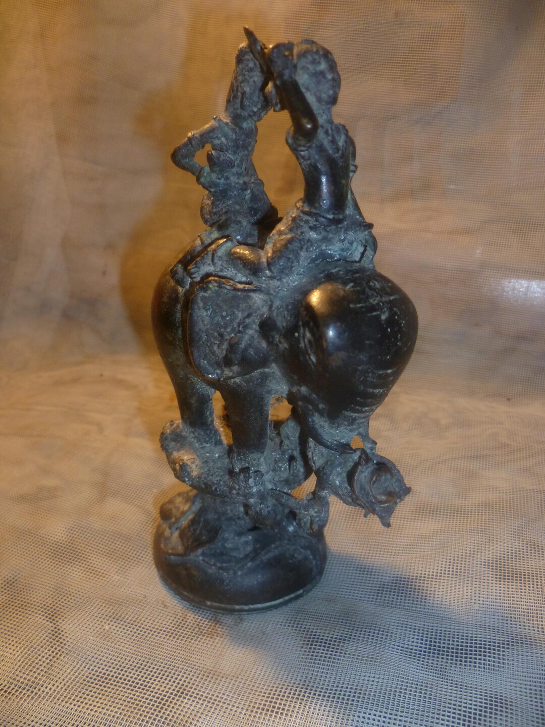 Indra Statue 18-19JHD Nepal Bronze 2 Goddesses Riding on the Heavenly ...