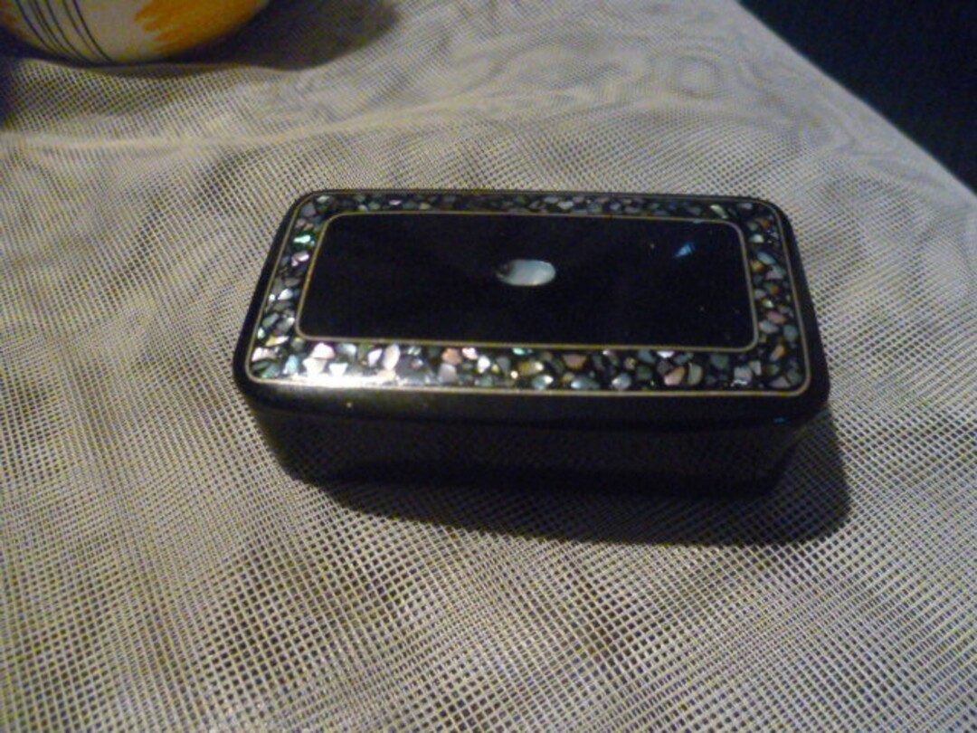 Tabatiere Snuff Tobacco Snuff Box Black Lacquer Mother-of-pearl Inserts ...