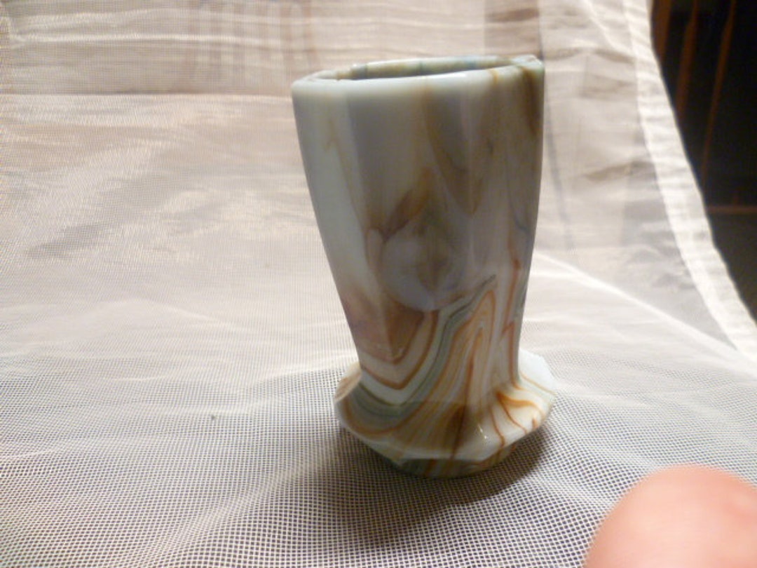 Art Glass Mug Marbled Opal Glass With Melts From the Art Nouveau or the ...