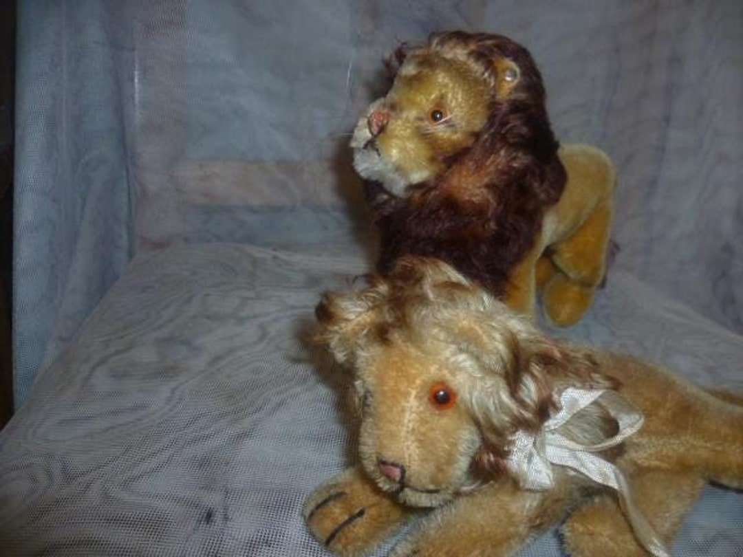 2 Steiff Lion Leo Standing Made Around 1960 25 X 18 X 7.5 Cm Unplayed ...