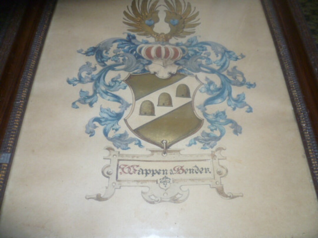 Heraldry Full Coat of Arms of Bender Probably That of Bender Von ...