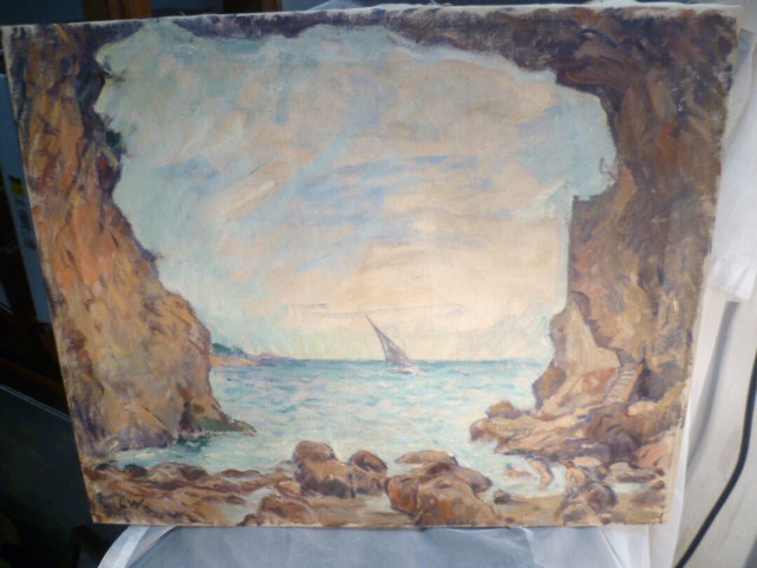 Linde Walter Heinrich 1868-1939 "bathing Girls in a Southern Grotto" - Etsy