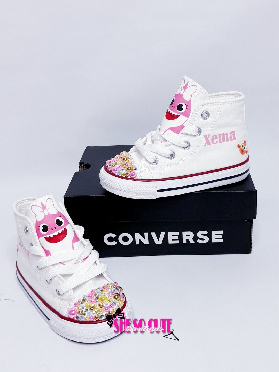 Custom Bling Shark Converse ANY THEME Shark Theme Converse - Etsy