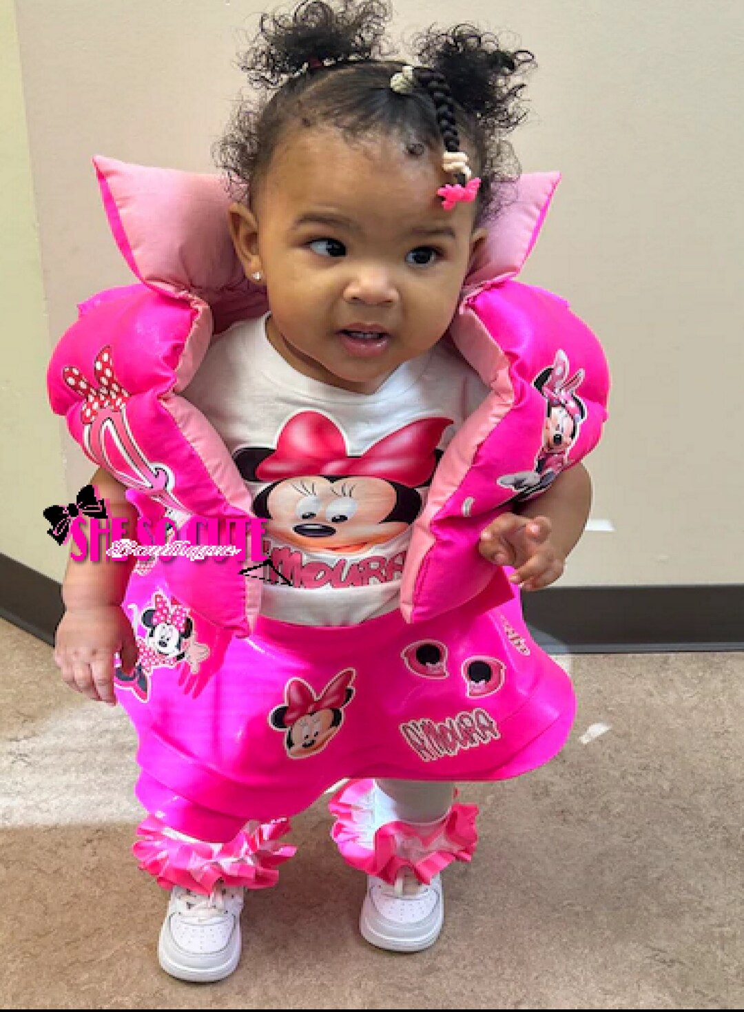 Neon Pink Puffer Set, Double Skirt, Girls Custom Outfit, Neon Party ...