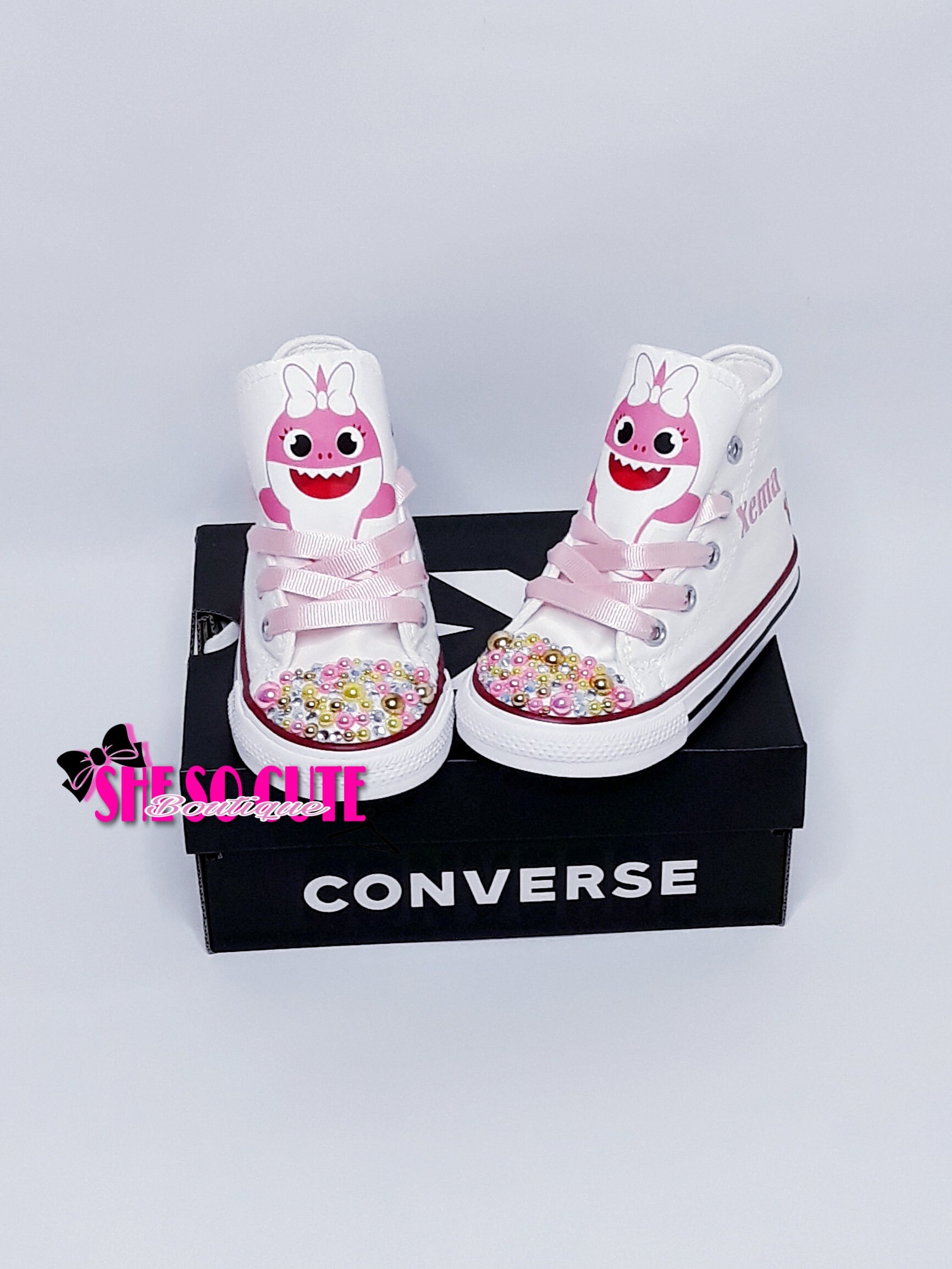 Custom Bling Shark Converse, ANY THEME, Shark Theme Converse, Kids ...