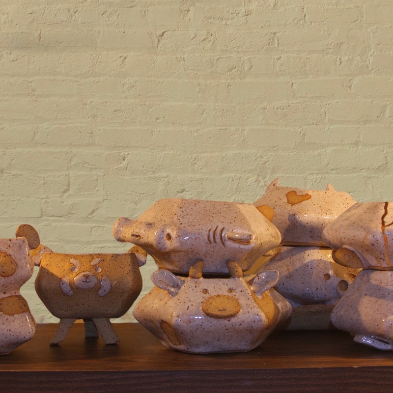 Ceramic Animal Planter - Etsy