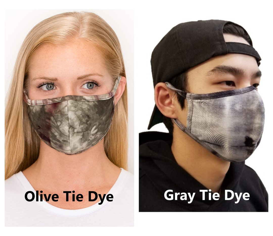 TIE-DYE Reusable Washable Stretch Cotton-lined Face Mask, Double Layer ...
