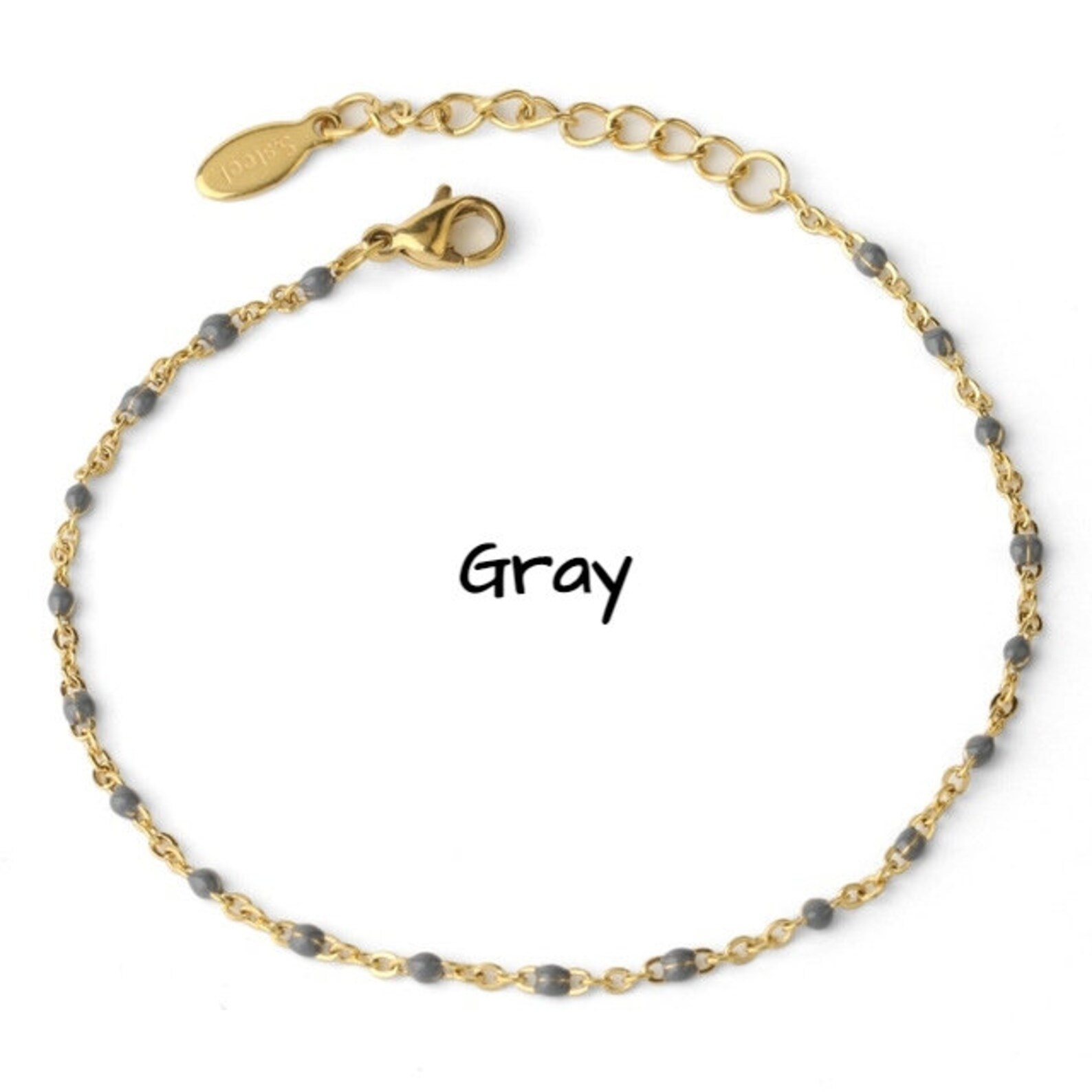 SLENDER GOLD TONE Stainless Steel Bracelet With Glossy Enamel - Etsy