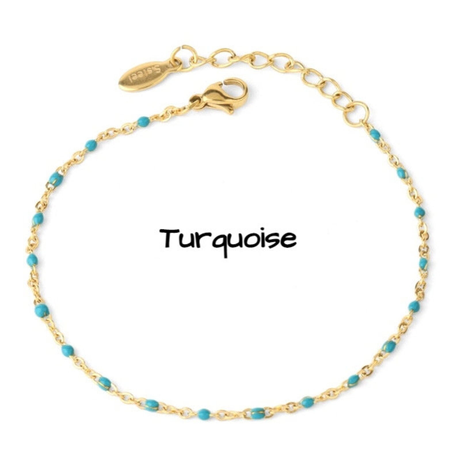 SLENDER GOLD TONE Stainless Steel Bracelet With Glossy Enamel - Etsy