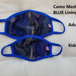 MESH MASKS Cotton-lined or Unlined Face Mask, Double Layer, Made in U.S ...