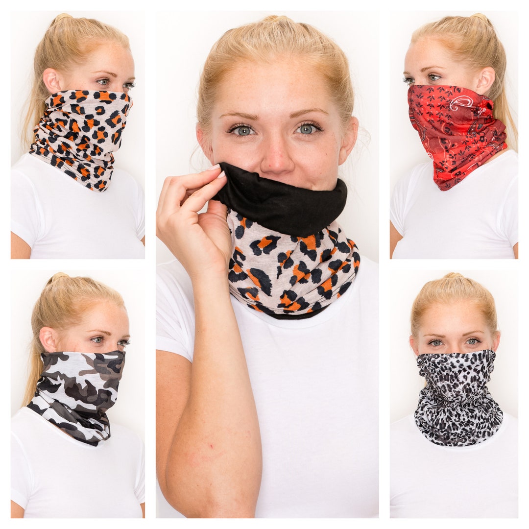 NECK GAITER, DOUBLE Layer, Reversible, Inner Layer Black, Tube Scarf ...