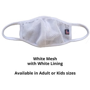 MESH MASKS Cotton-lined or Unlined Face Mask, Double Layer, Made in U.S ...
