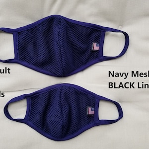 MESH MASKS Cotton-lined or Unlined Face Mask, Double Layer, Made in U.S ...