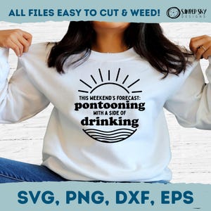 Weekend Forecast Pontoon SVG, Funny Pontoon Drinking Tshirt, Boating ...