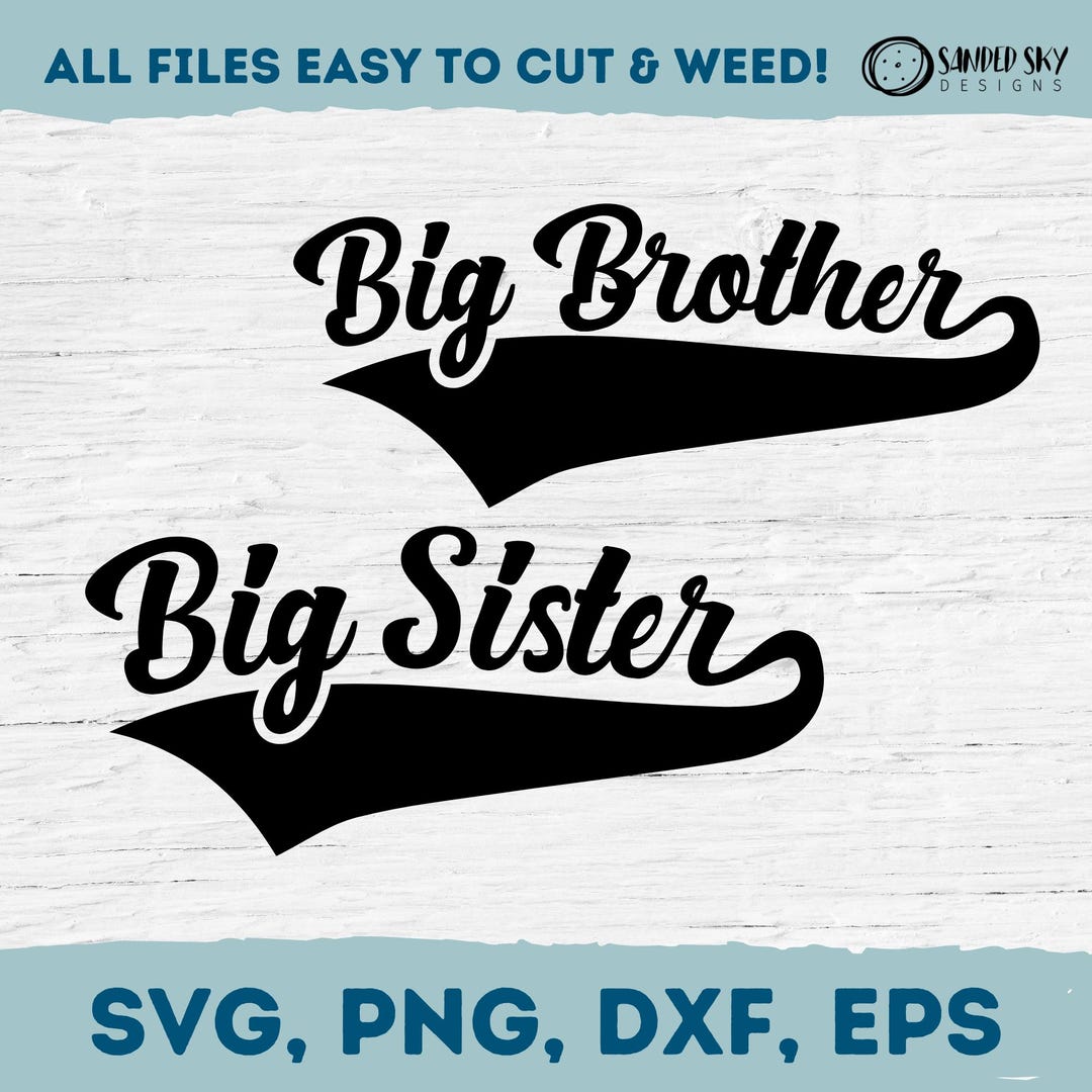 Big Brother Big Sister Baseball SVG: Matching Sibling T-shirt (digital ...