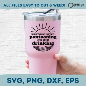 Weekend Forecast Pontoon SVG, Funny Pontoon Drinking Tshirt, Boating ...