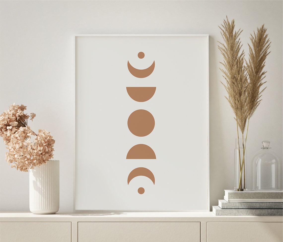 Crescent Moon Art Print Moon Poster Celestial Abstract Wall - Etsy