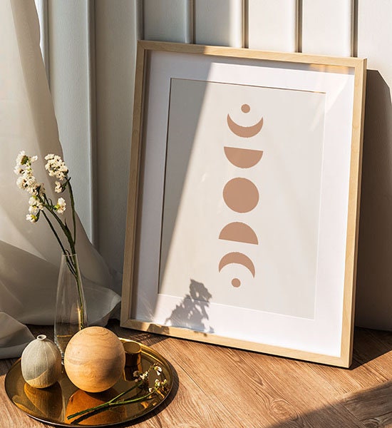 Crescent Moon Art Print Moon Poster Celestial Abstract Wall - Etsy