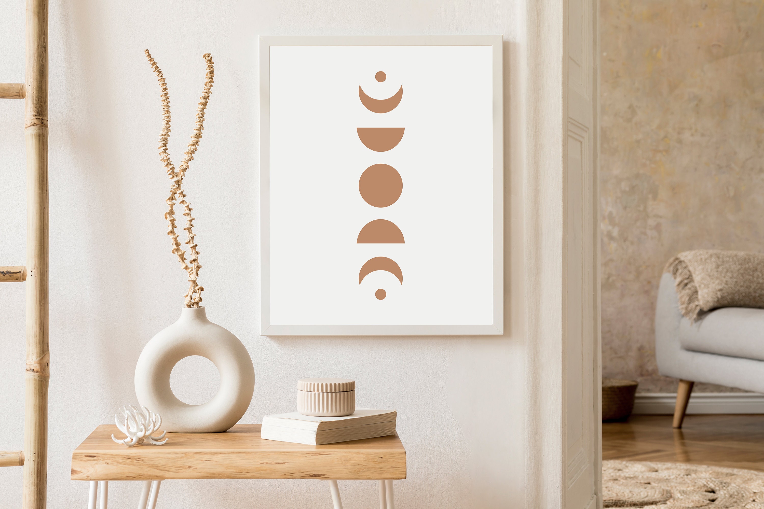 Crescent Moon Art Print Moon Poster Celestial Abstract Wall - Etsy