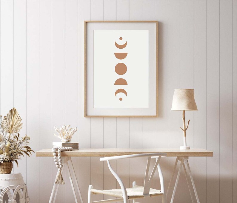 Crescent Moon Art Print Moon Poster Celestial Abstract Wall - Etsy