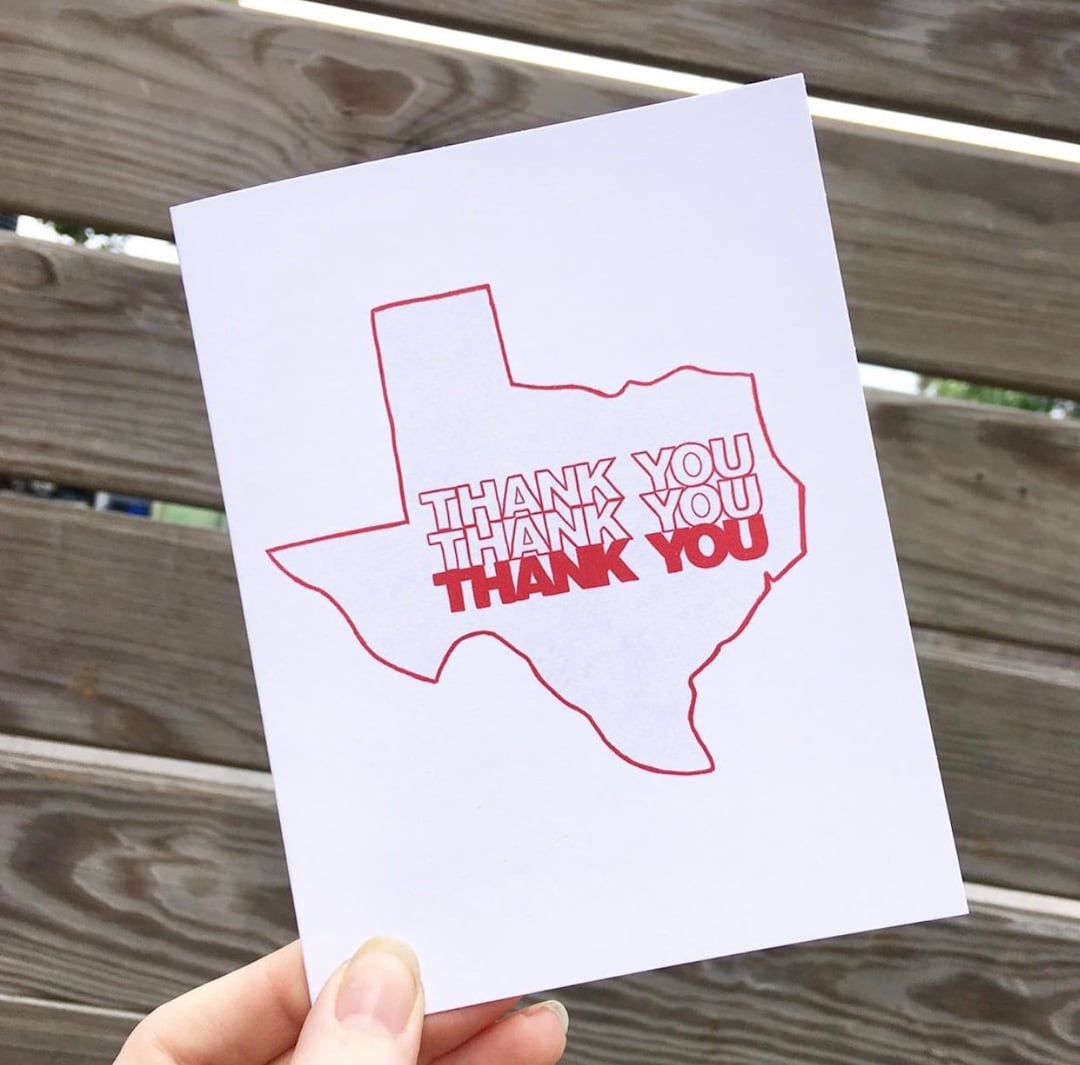 Texas Thank You, Plastic Bag Thank You, Greeting Card, Thank You Card ...