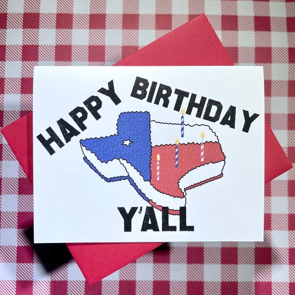 Texas Happy Birthday Card - Etsy
