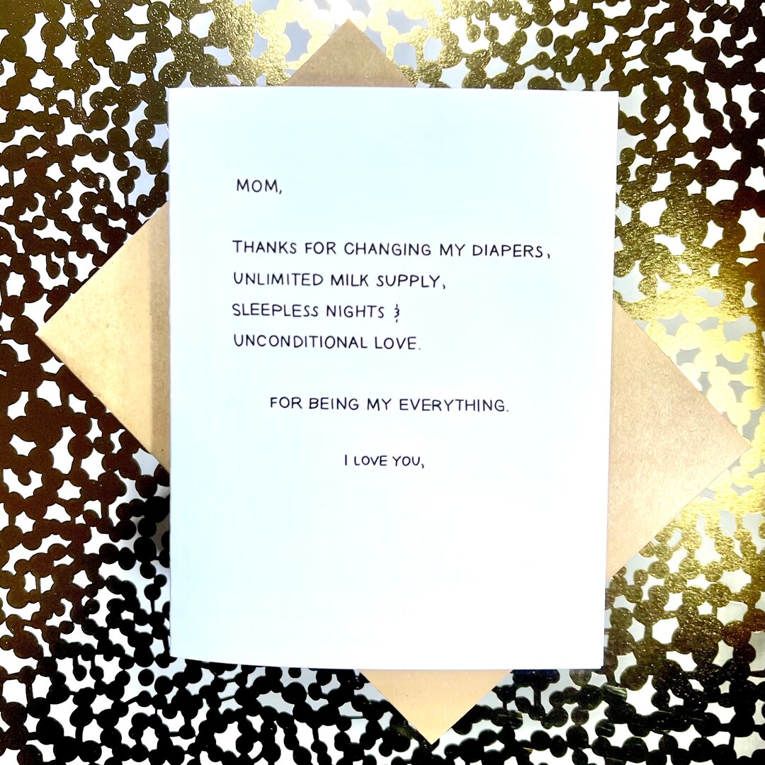 New Mom Card Thanks Mom Card From Baby - Etsy
