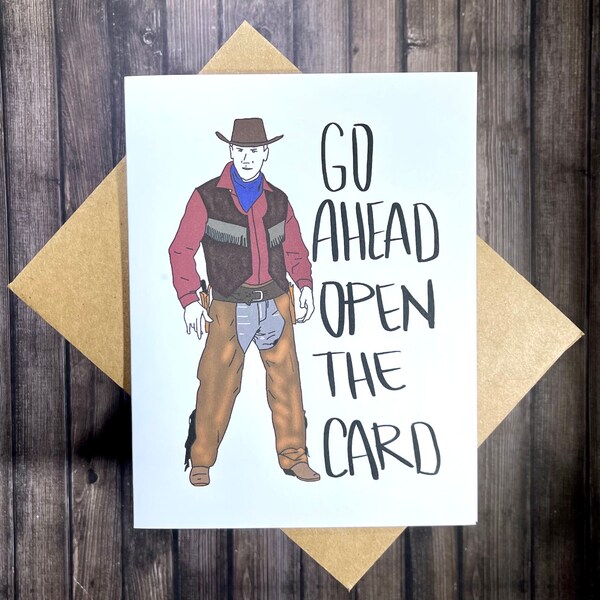 Funny Cowboy Birthday Card - Etsy