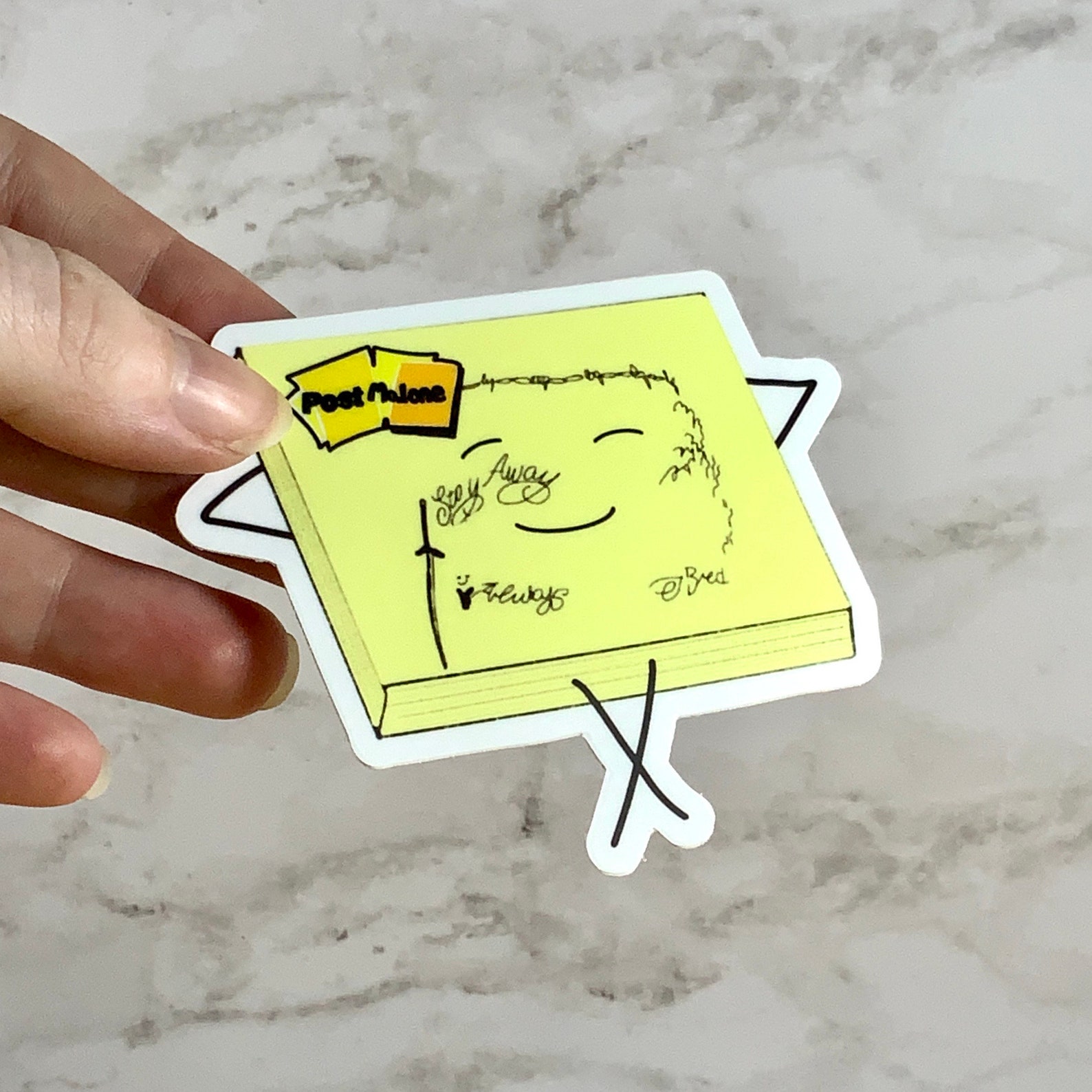 Post Malone Post It Malone Post It Vinyl Sticker Sticker - Etsy