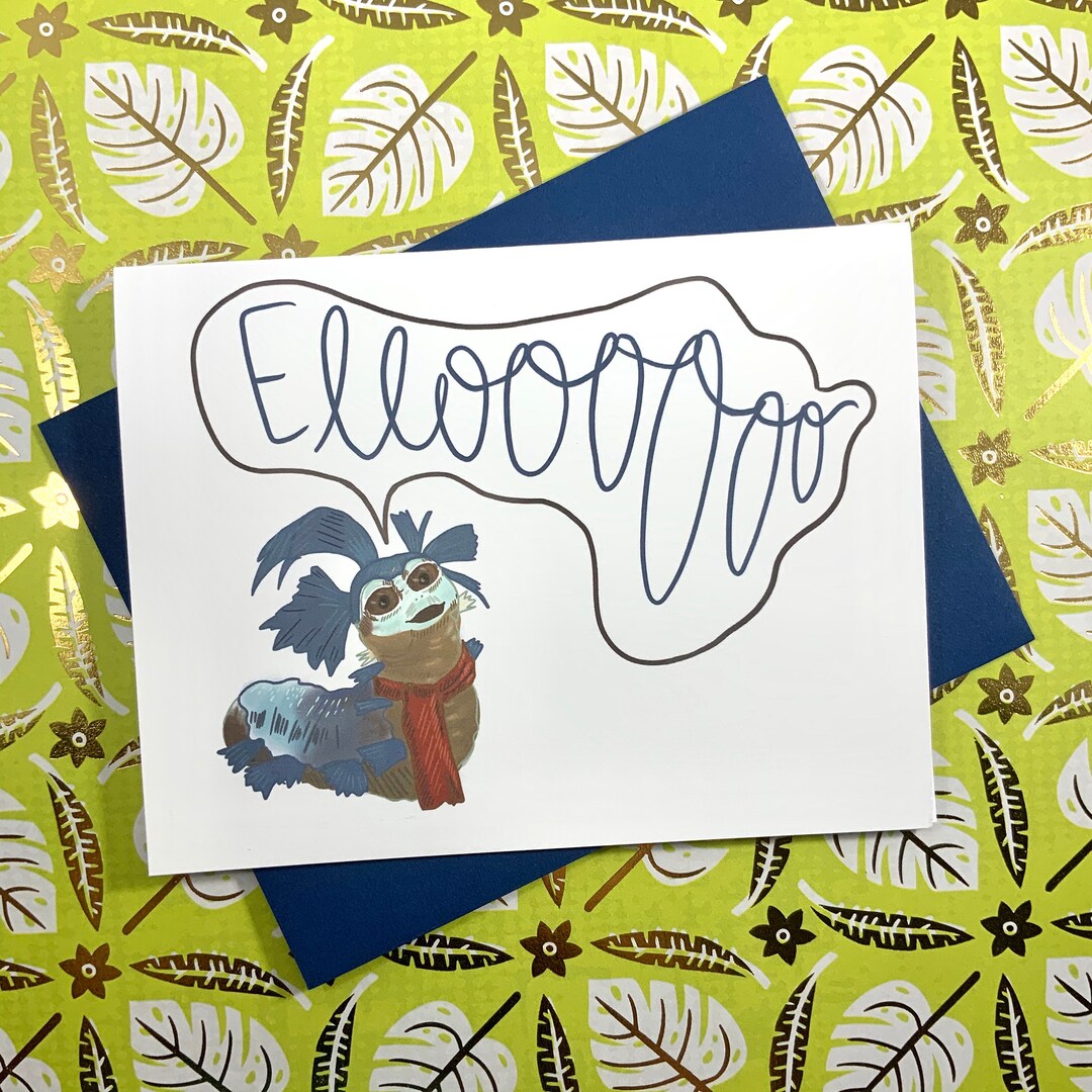 Ello Labyrinth Worm Greeting Card, Pop Culture Card, Funny Card, Hello ...