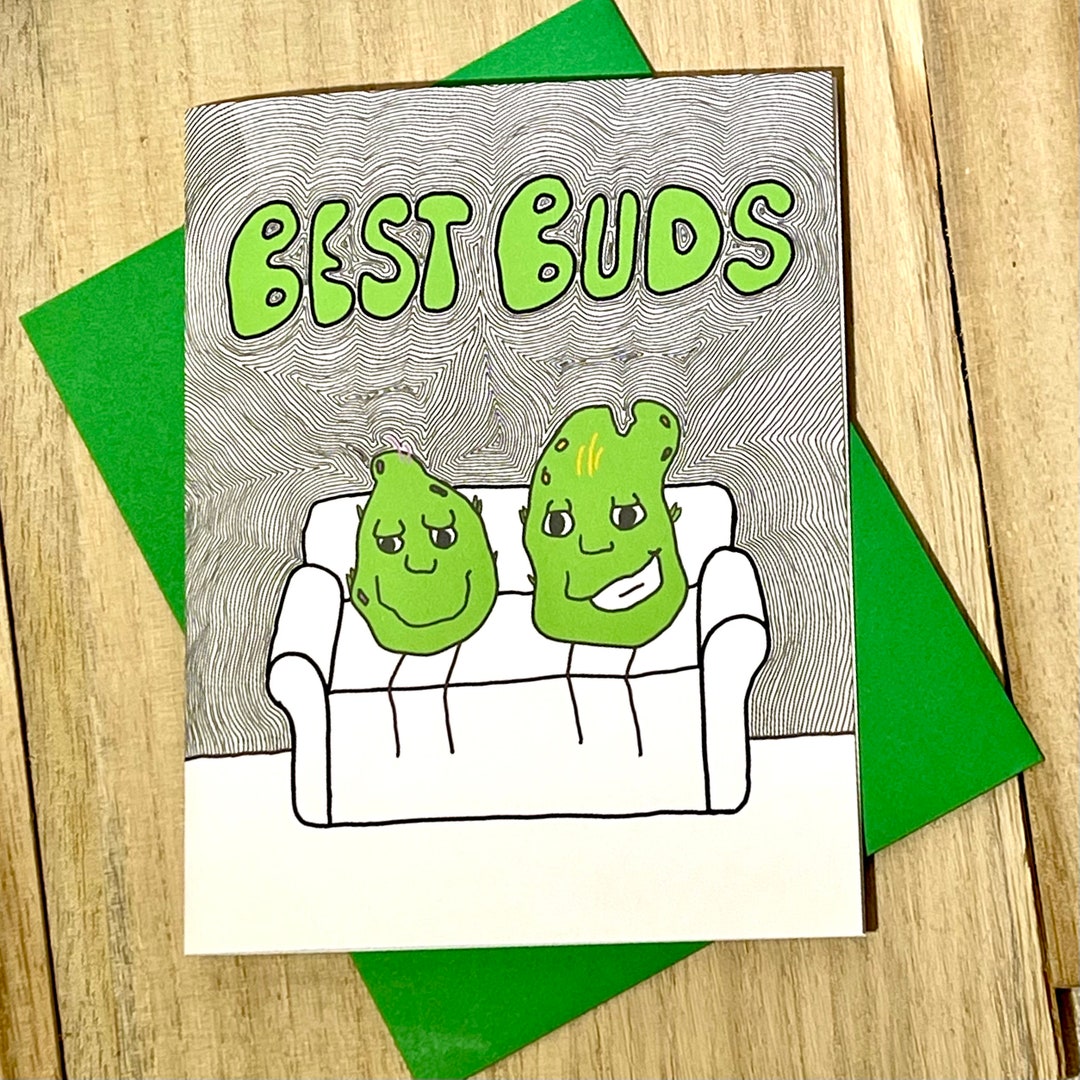Best Buds Weed Nugget Trippy Cannabis Card - Etsy