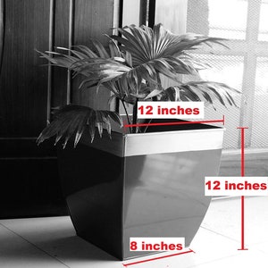 12 Inches Metal Planter Galvanized Iron Large Plant Pot for - Etsy