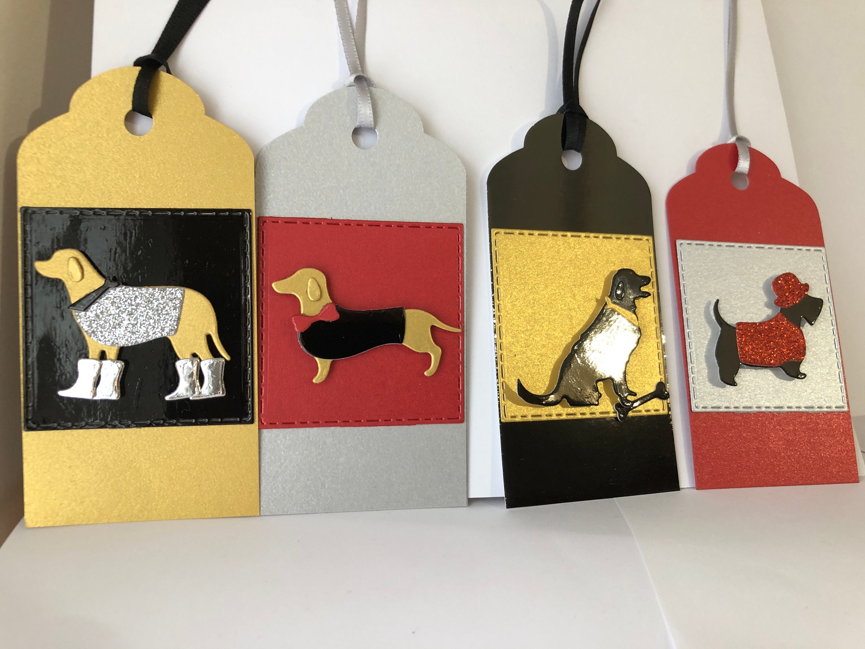 Handmade Dog Gift Tag Set Luxury Sparkly Merry Christmas Birthday ...