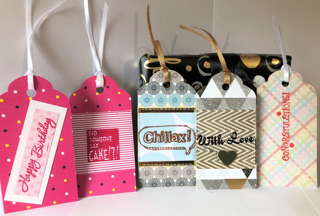 Handmade Special Occasion Gift Tag Set: Embossed Pearl Shimmer Card - Etsy