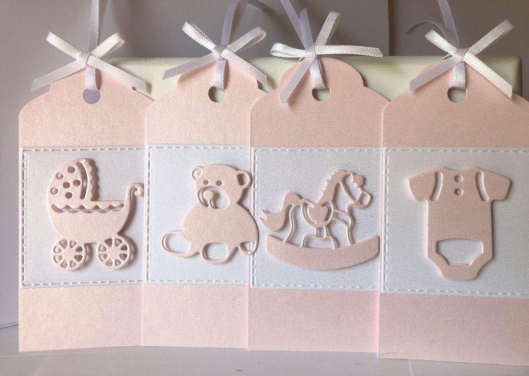 Baby Gift Tags LUXURY HANDMADE Baby Gift Tag Set of 4 Pearl Shimmer ...