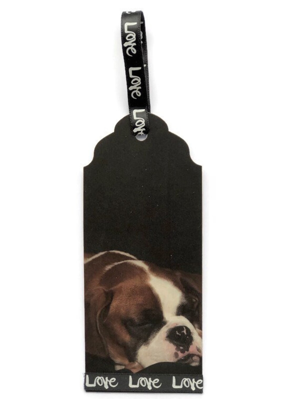 HANDMADE Dog BOOKMARK BOXER Dog Sturdy Bookmark With Ribbon Marker ...